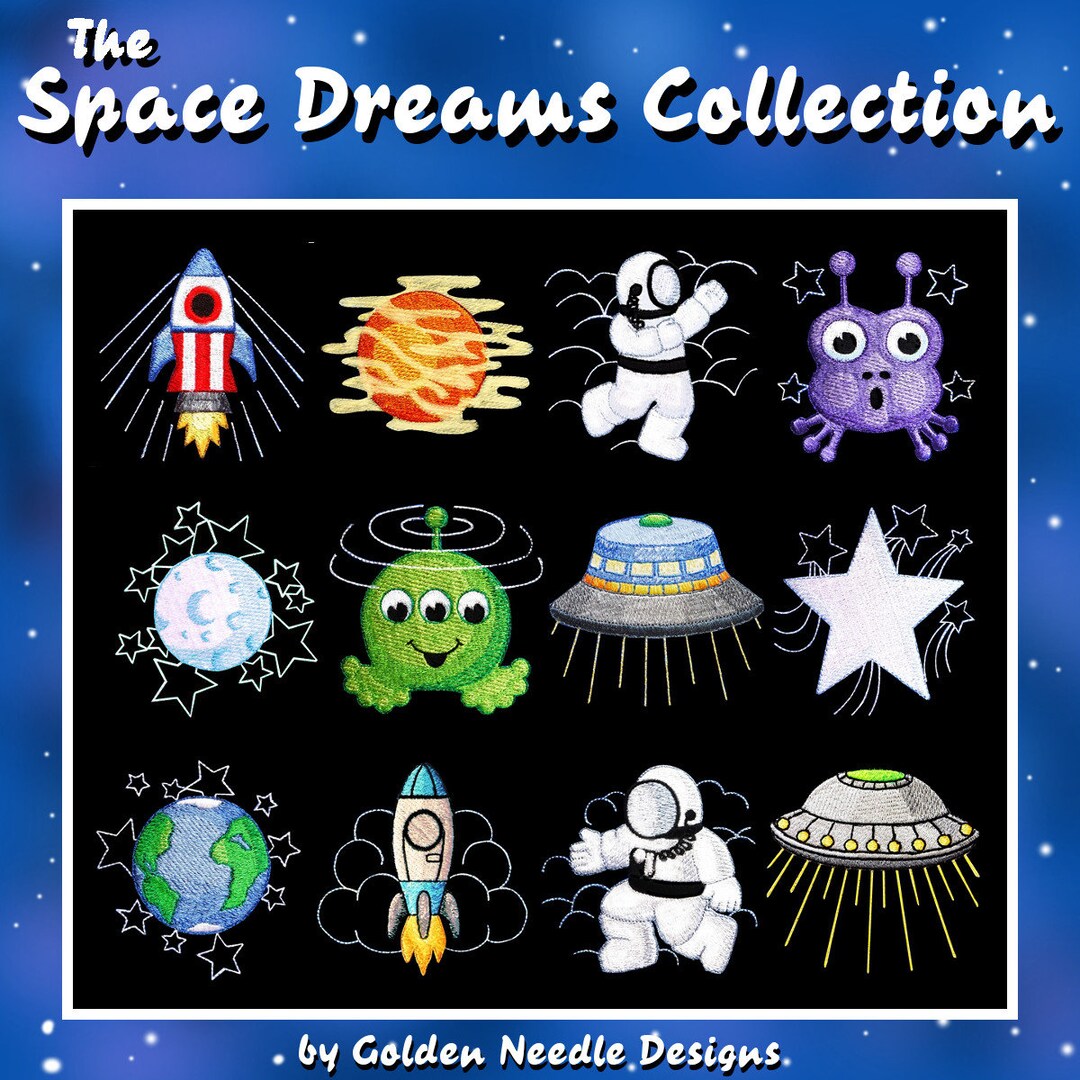 Space Embroidery Designs: Space Dreams Collection (all Formats) - Etsy