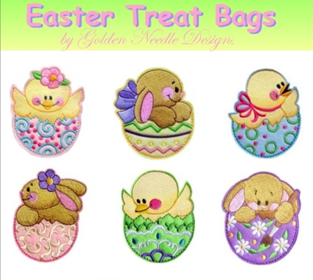 Easter Treat Bag Set Machine Embroidery Designs Bags - Etsy