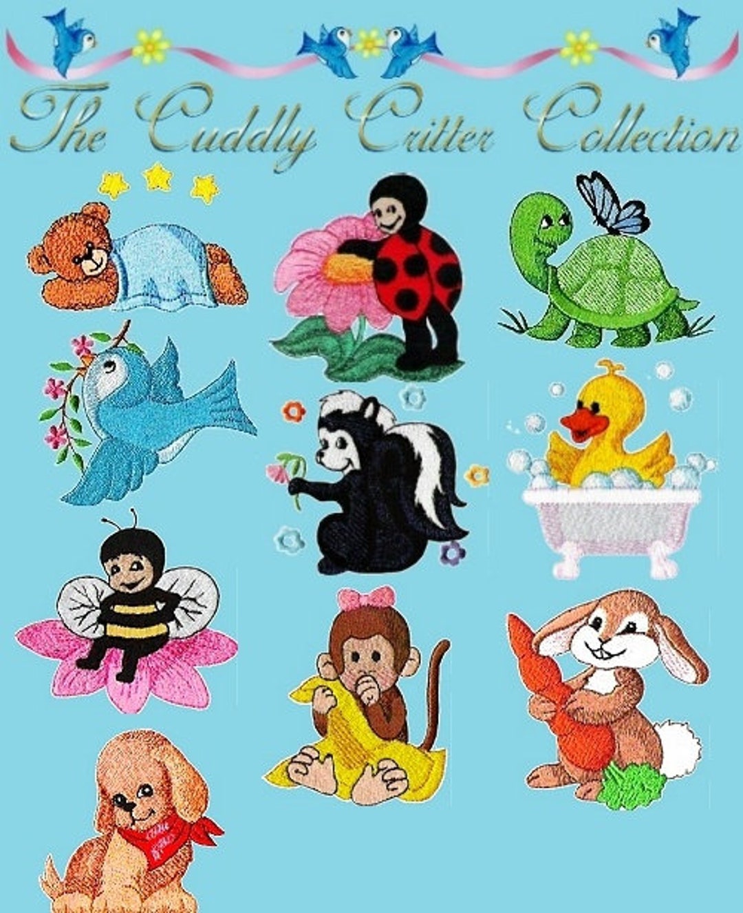 Cuddly Critters Machine Embroidery Designs: Baby Set (4x4 Hoop) - Etsy