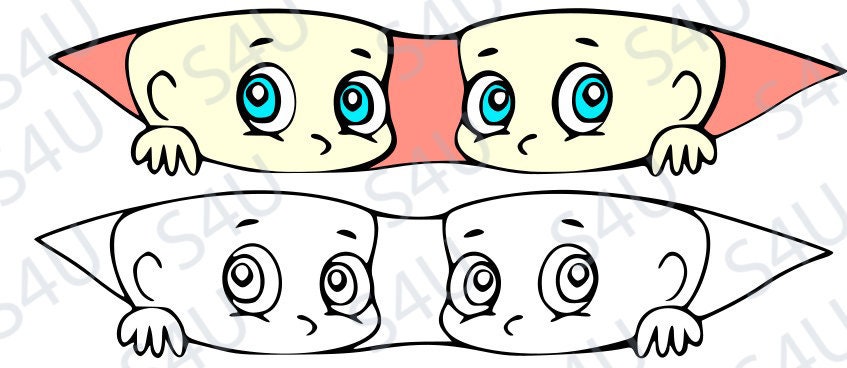 Twin Baby Peeker SVG Cutting File Cricut Silhouette Ideals - Etsy