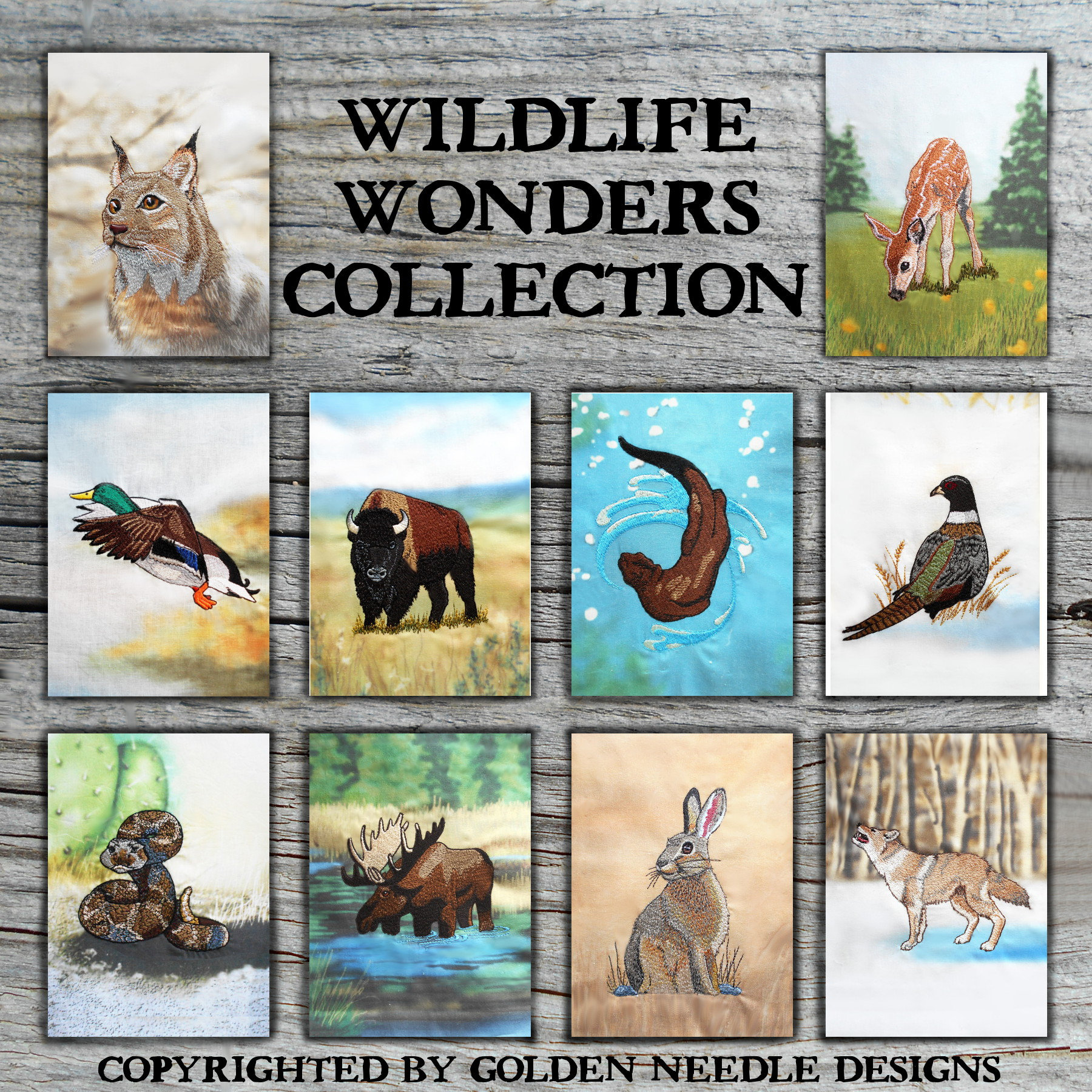 Wildlife Embroidery Pattern Collection Machine Embroidery - Etsy