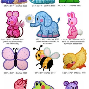 Baby Applique Machine Embroidery Designs: Animal Quilt Set (4x4 Hoop ...