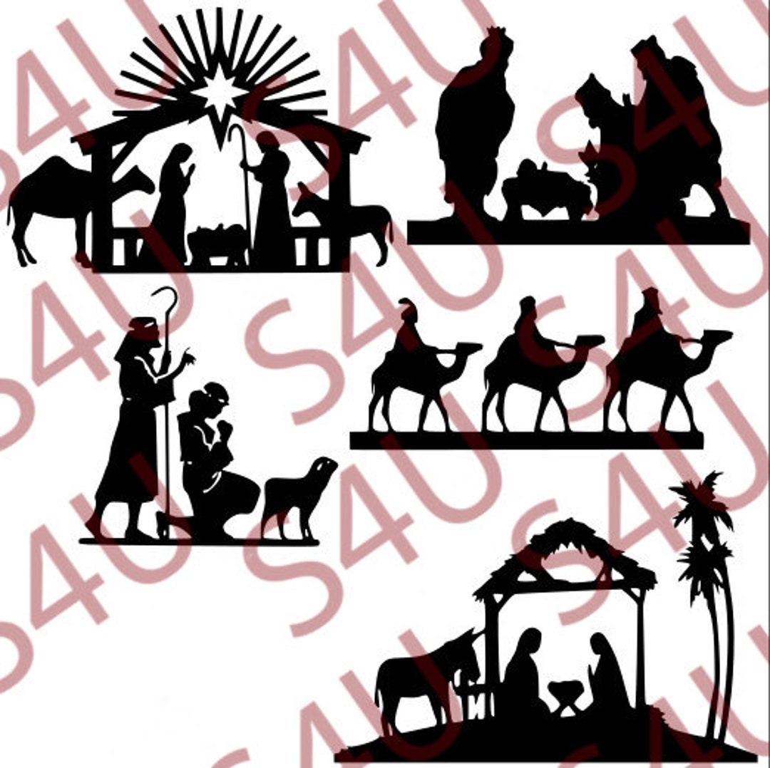Nativity SVG Cutting Files , Cricut Silhouette Ideal for Decals and ...