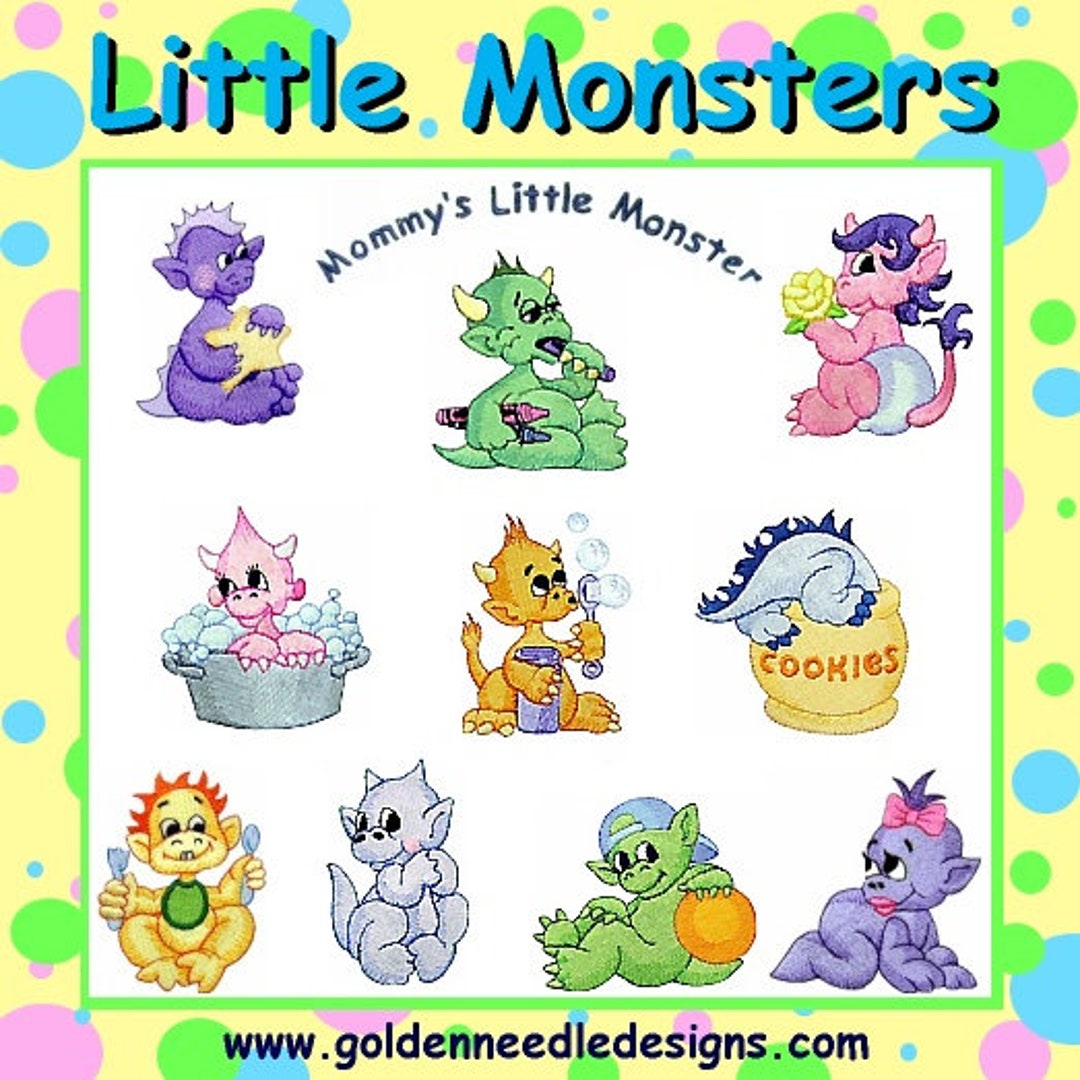 Monsters Machine Embroidery Designs - All Formats - Etsy