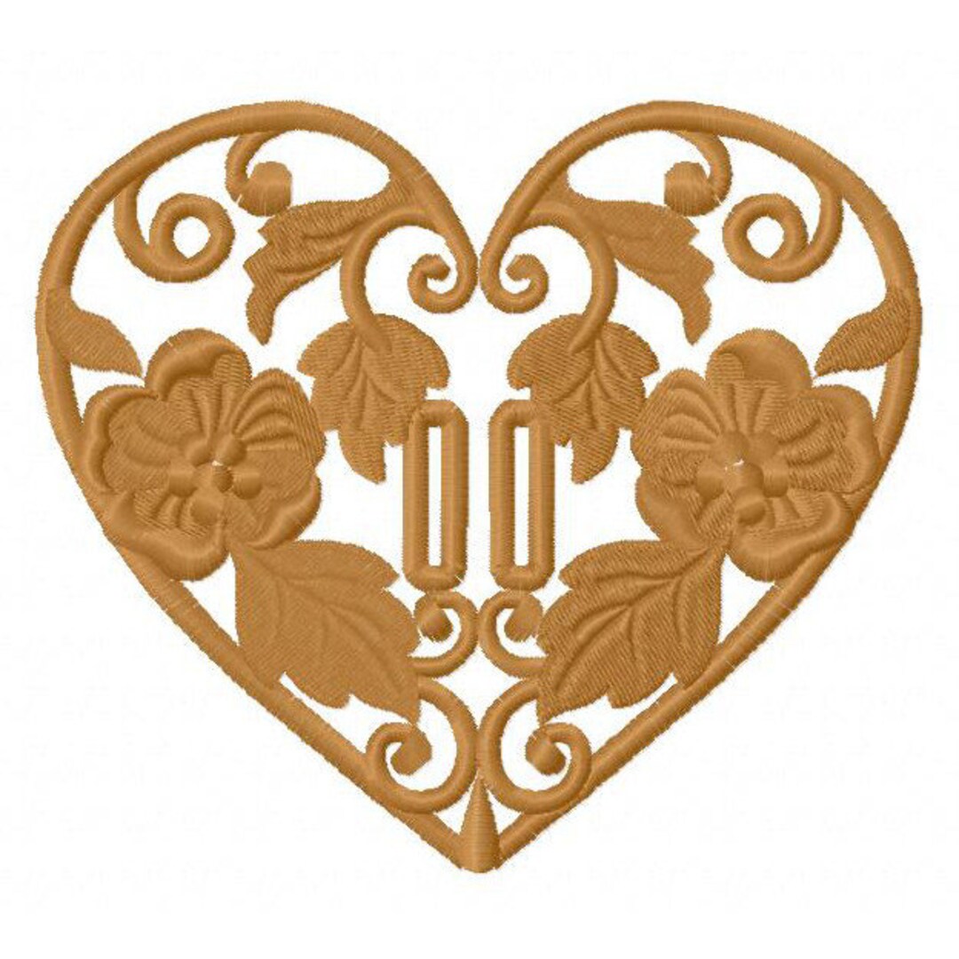 Carved Heart Set Machine Embroidery Designs - Etsy