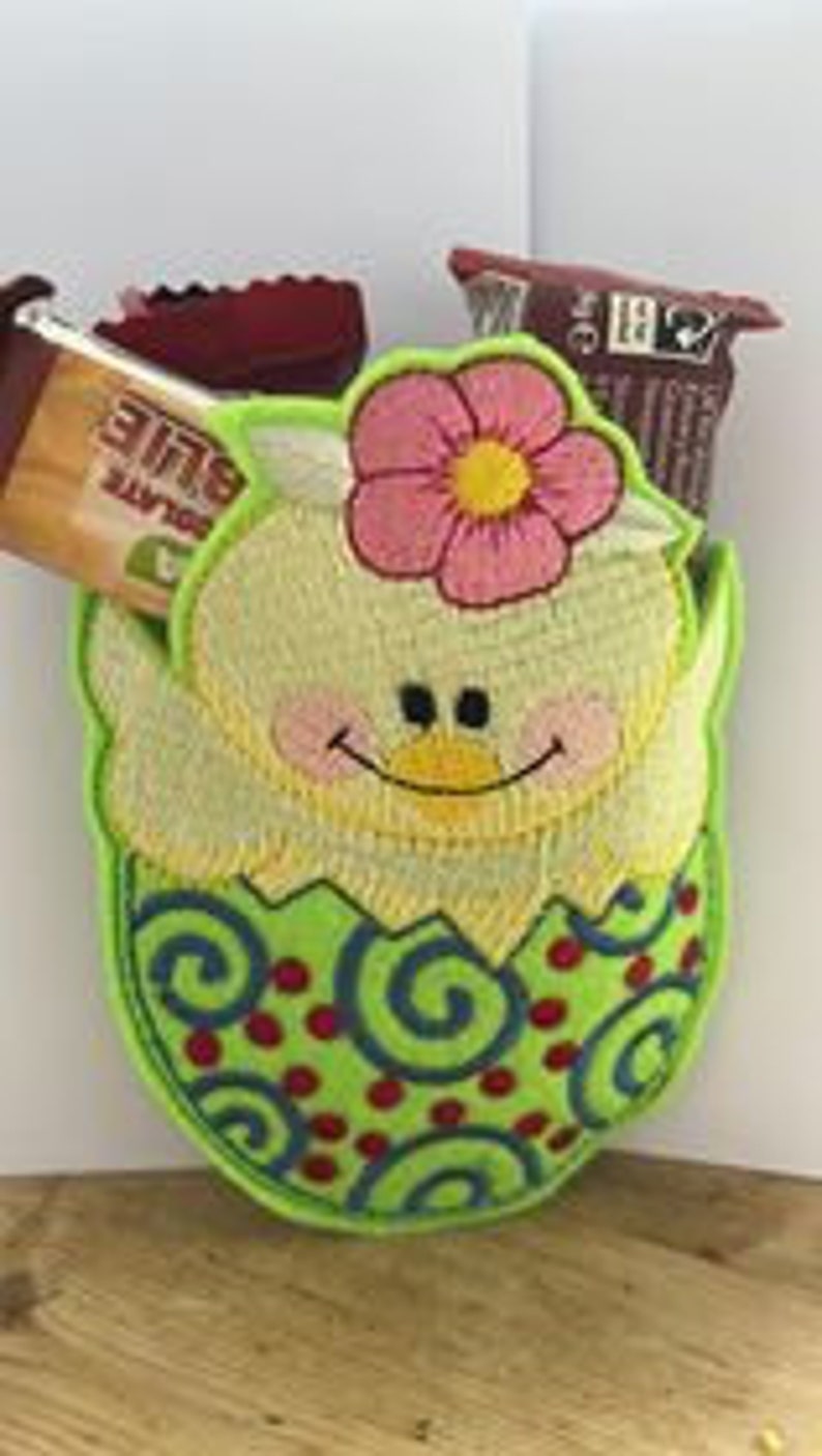 Easter Treat Bag Machine Embroidery Designs Bags - Easter Chick 04 - Etsy