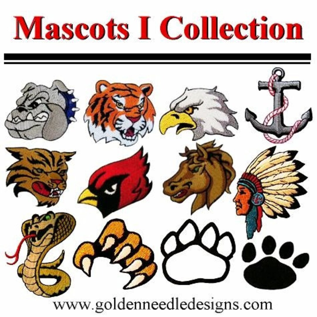 Mascots Collection for Machine Embroidery Designs - All Formats - Etsy