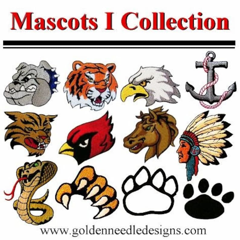 Mascots Collection for Machine Embroidery Designs All - Etsy