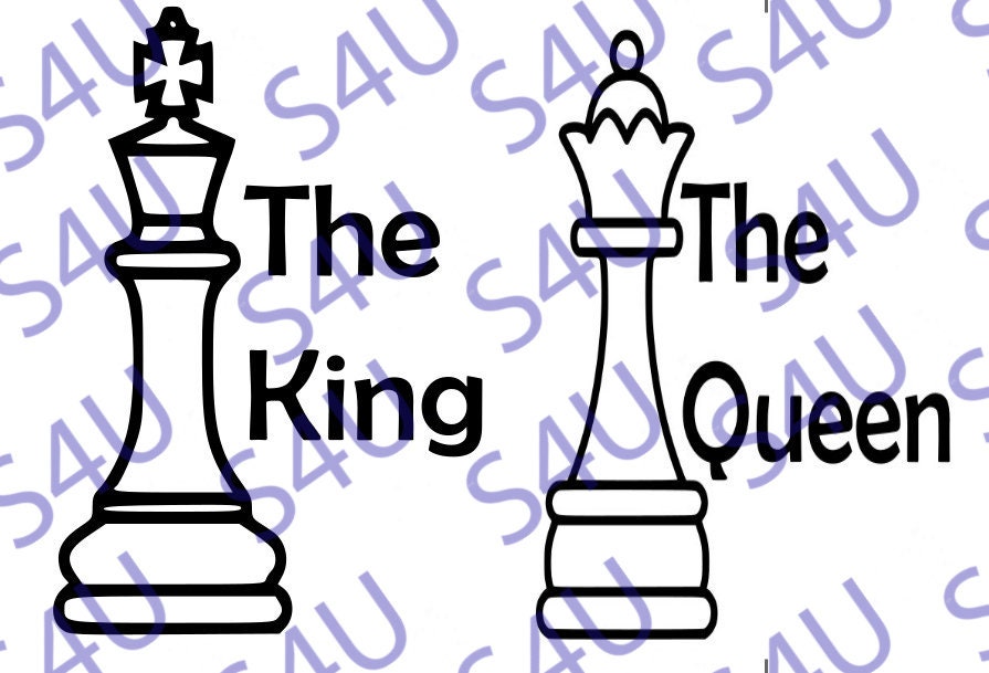 King and Queen Chess Peices SVG for Cricut and Other Cutting | Etsy