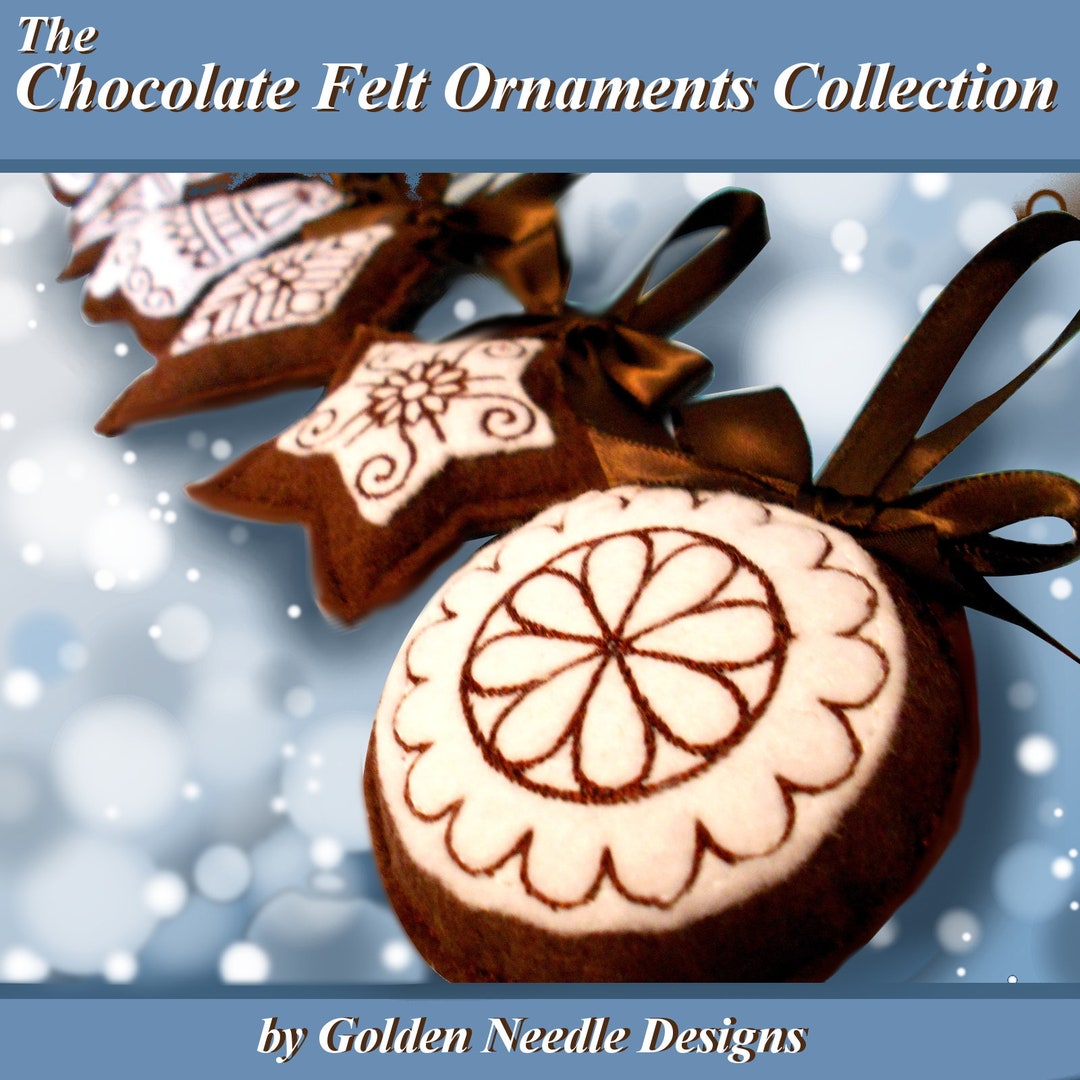 In the Hoop Chocolate Felt Ornaments - Machine Embroidery Designs - Etsy