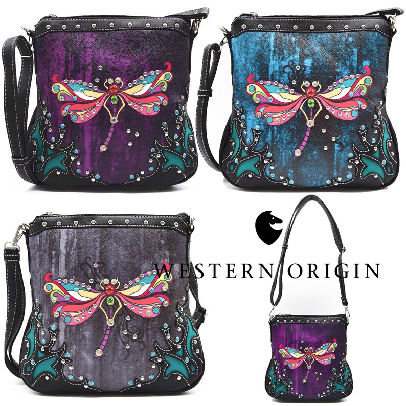 Colorful Dragonfly Western Spring Concealed Carry Purse Women - Etsy