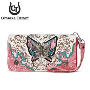 Butterfly Floral Western Style Spring Rhinestone Studs Concealed Carry ...