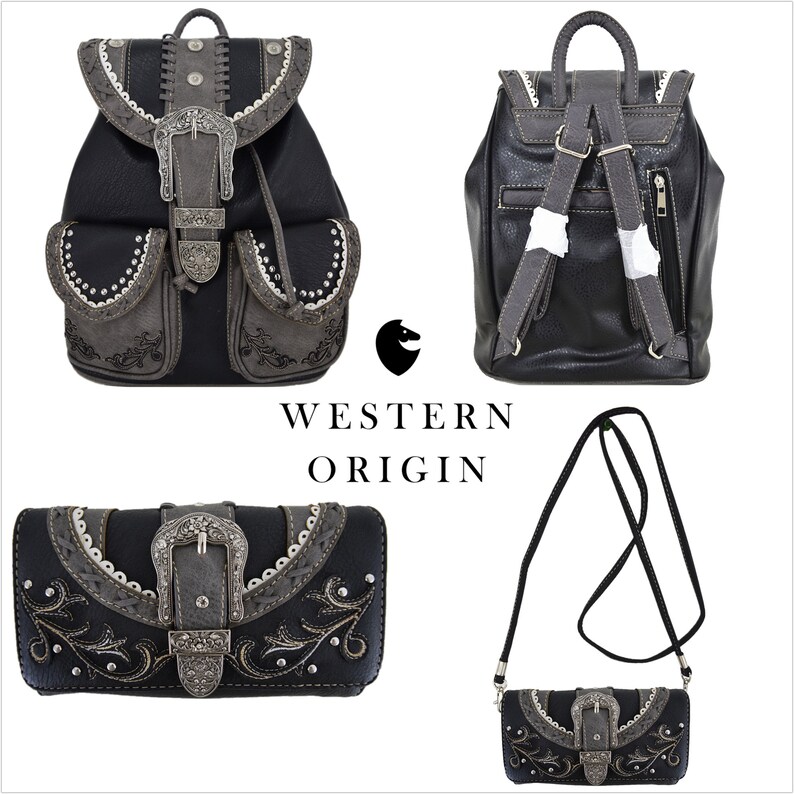 Western Style Laced Buckle Soft Leather Women Country Backpack - Etsy