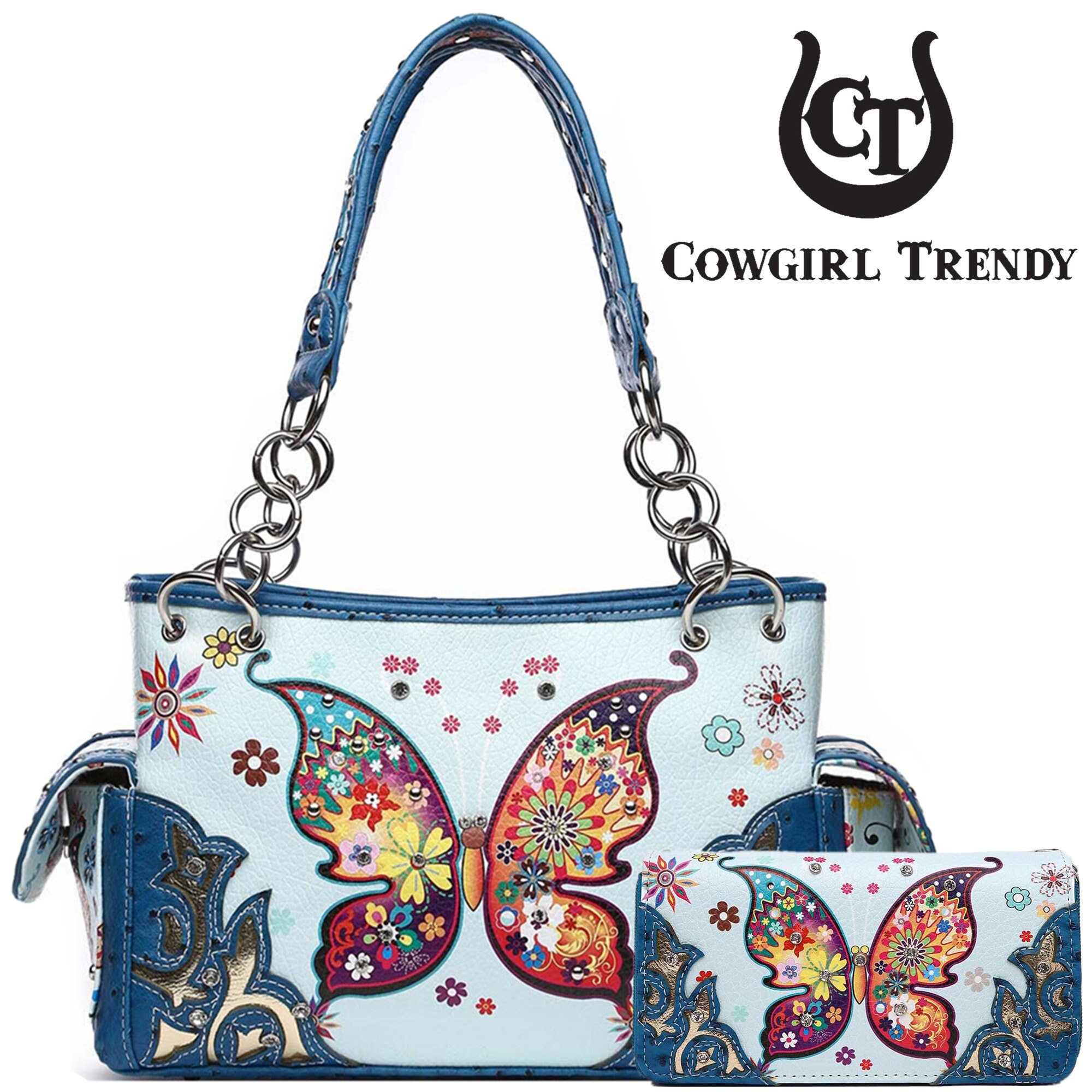 Western Style Spring Butterfly Flower Rhinestone Studded | Etsy