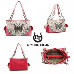 Butterfly Floral Western Style Spring Rhinestone Studs Concealed Carry ...