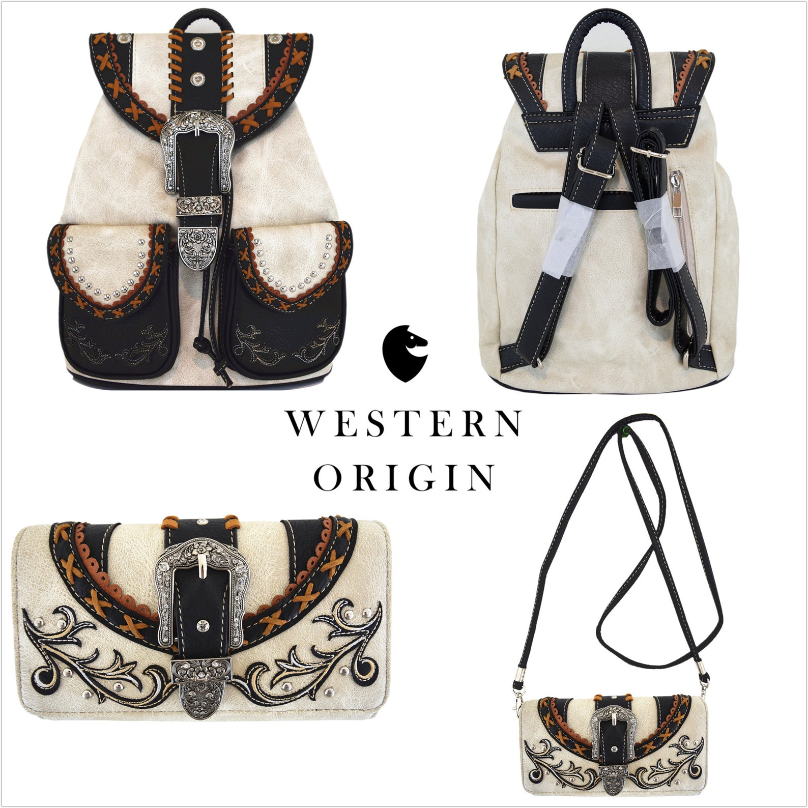 Western Style Laced Buckle Soft Leather Women Country Backpack - Etsy