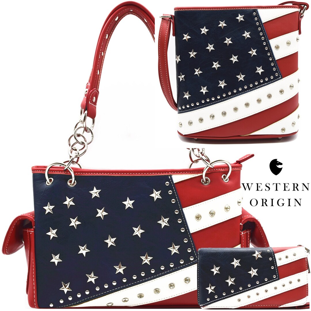 American Flag USA Red White and Blue Concealed Carry Purse Stars and ...