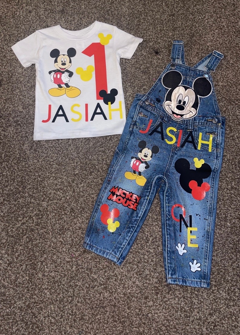 Mickey Mouse Overalls, Mickey Mouse Birthday Outfit - Etsy
