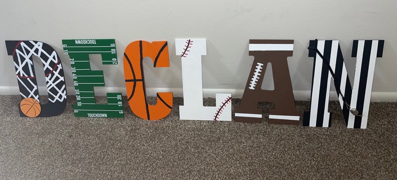 Sports Letters, Letter Decor, Sport Theme Letters - Etsy