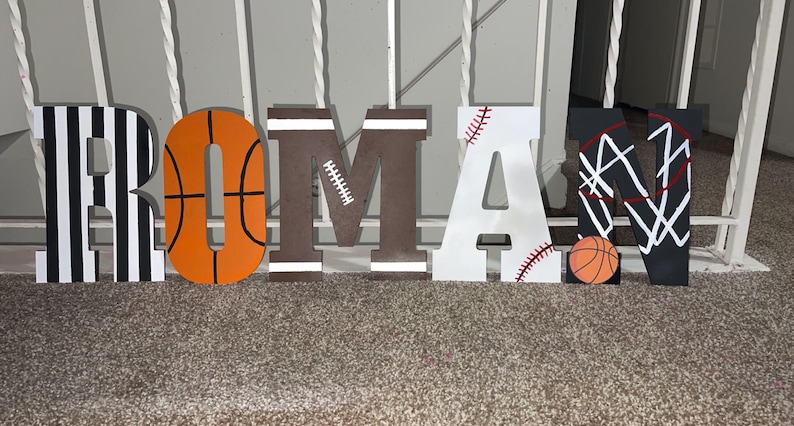 Sports Letters, Letter Decor, Sport Theme Letters - Etsy