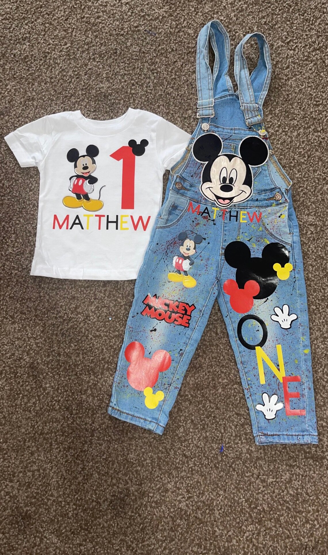 Mickey Mouse Overalls, Mickey Mouse Birthday Outfit - Etsy