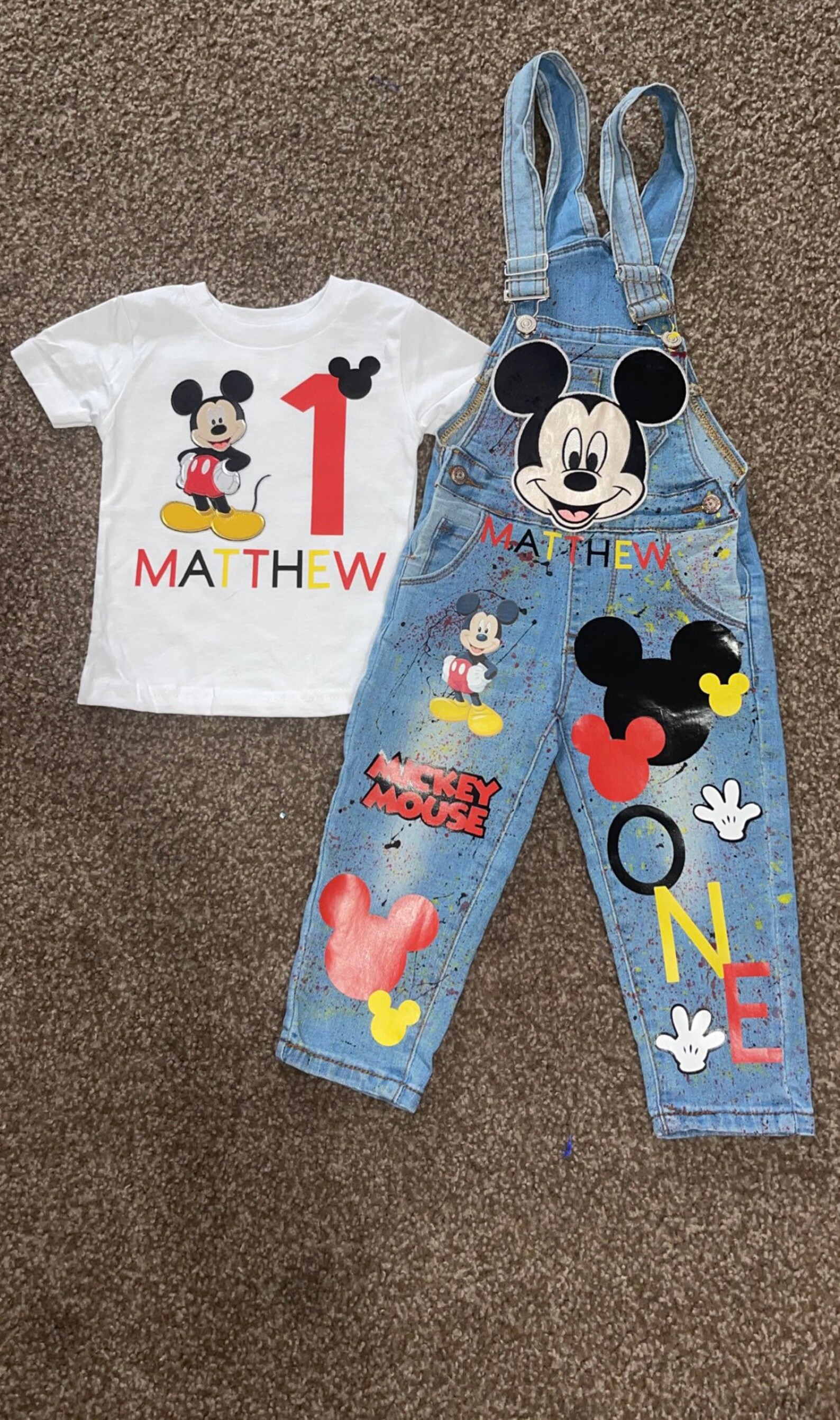 Mickey Mouse Overalls, Mickey Mouse Birthday Outfit - Etsy