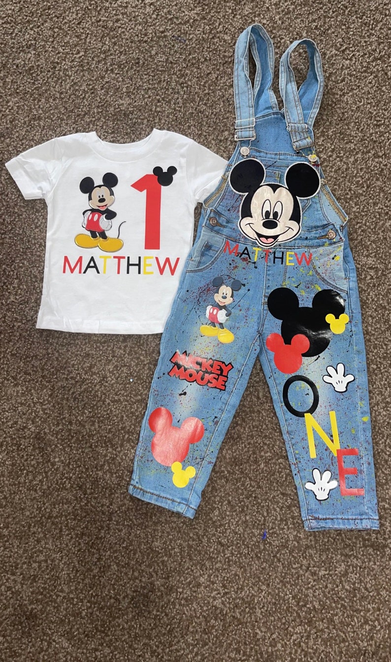 Mickey Mouse Overalls, Mickey Mouse Birthday Outfit - Etsy