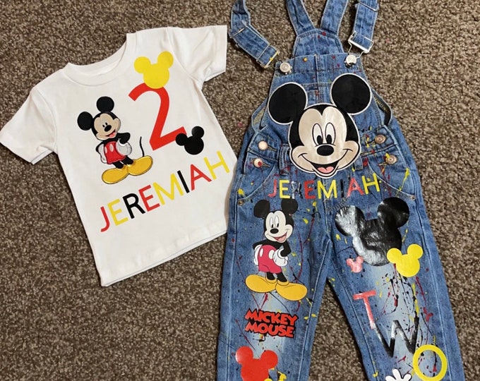Birthday Overalls...mickey Mouse 1st 2nd 3rd 4th Birthdays - Etsy