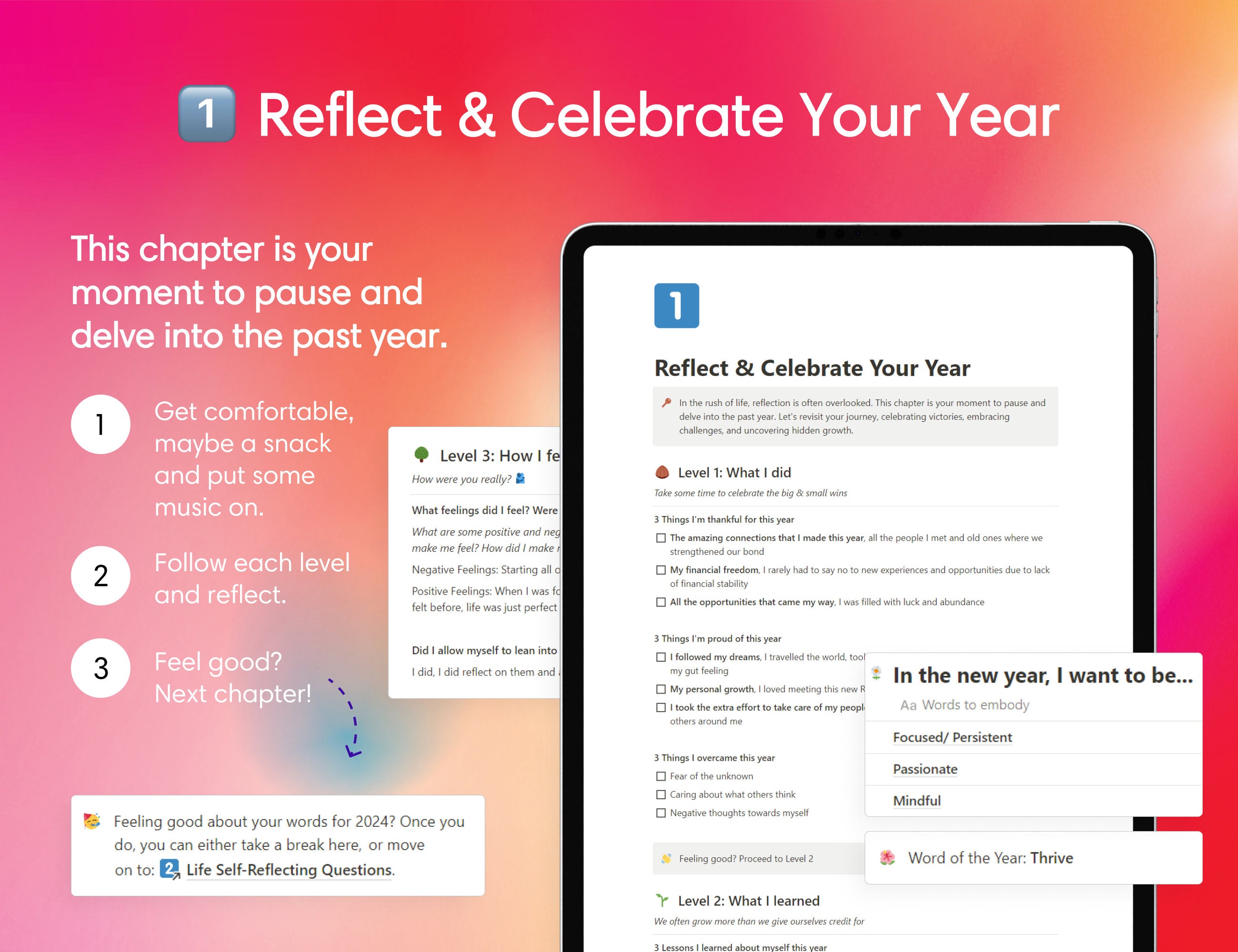 In-depth Self Reflection Guide 2024 Journal Prompts Notion Planner ...