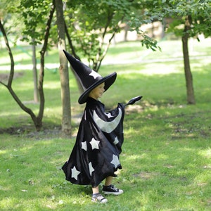 Kids Wizard Costume for Halloween, Magic Cape for Kids Party, Toddler ...