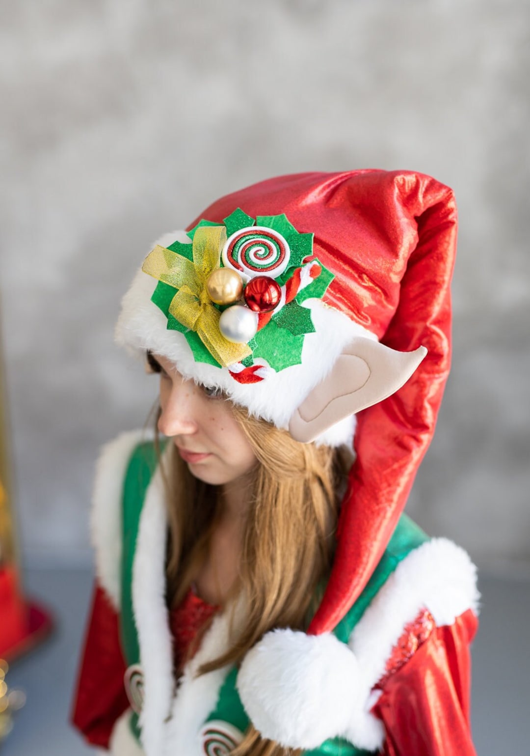 Christmas Elf Hat Green and Red Color - Etsy