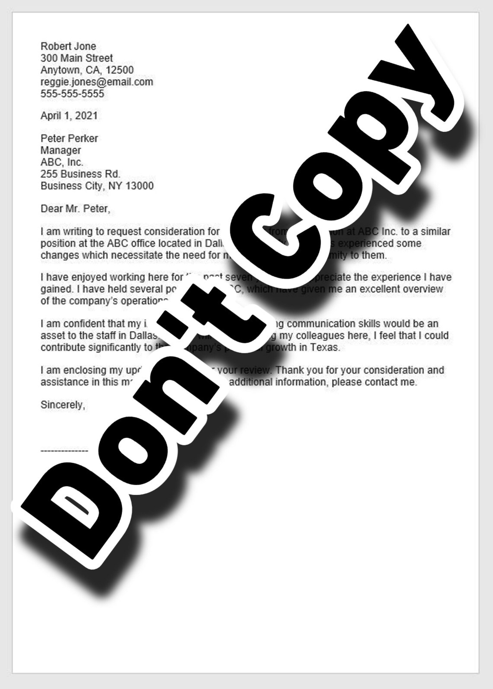 Professional Job Transfer Request Letter job Leaving Letter - Etsy