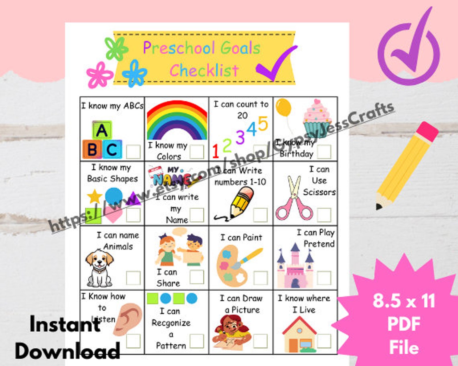 Preschool Checklist, Ready for Kindergarten, Preschool Goals, Goals for ...