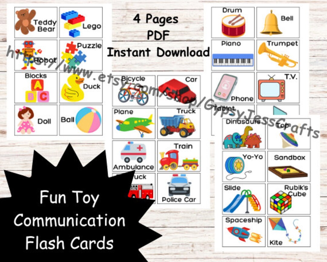 Printable Communication Cards, Instant Download, Non Verbal ...