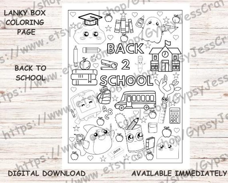Back to School Lanky Box Coloring Sheet, Lanky Box Digital Download ...