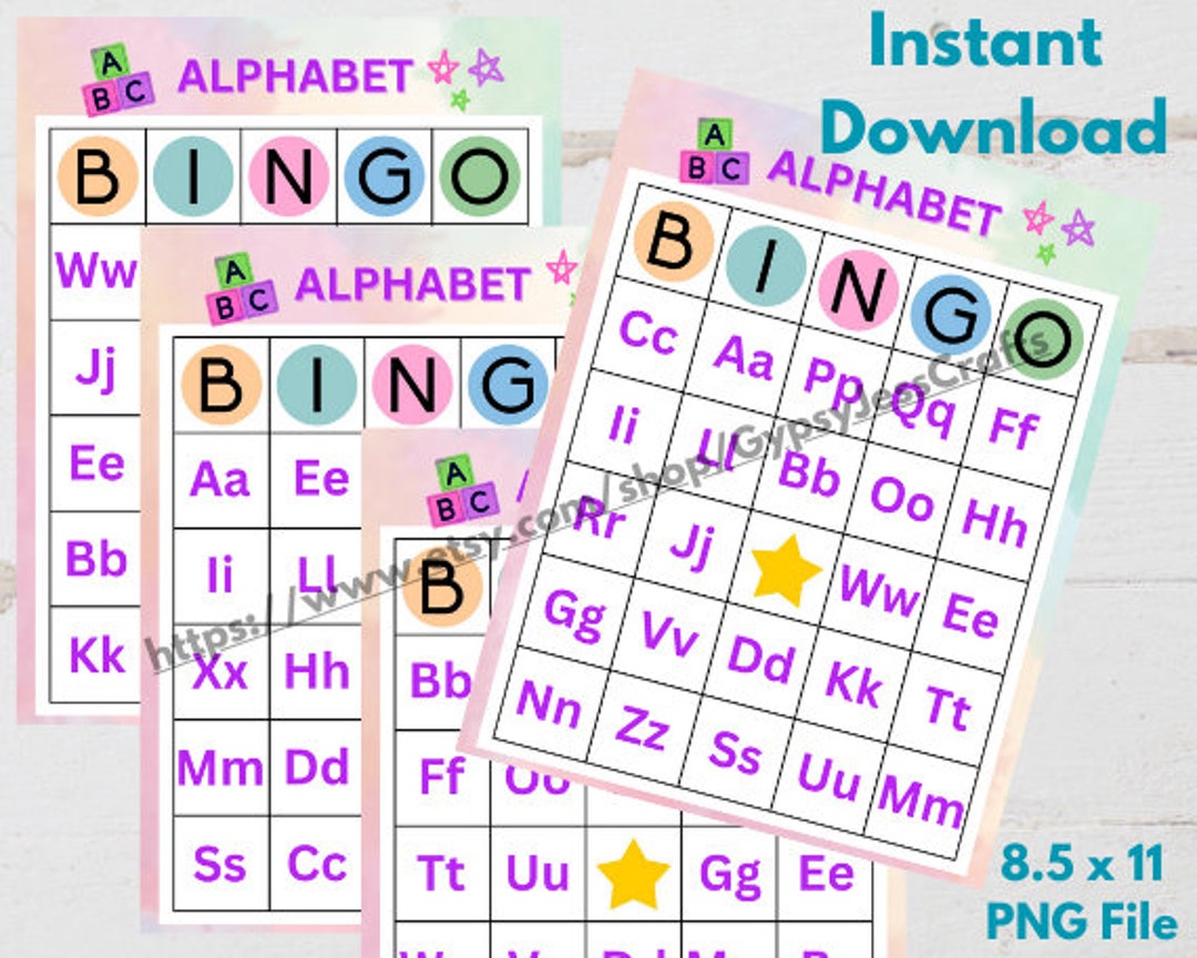 Alphabet Bingo, Bingo Template, Preschool Printable, Homeschool ...