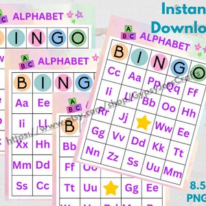 Alphabet Bingo, Bingo Template, Preschool Printable, Homeschool ...