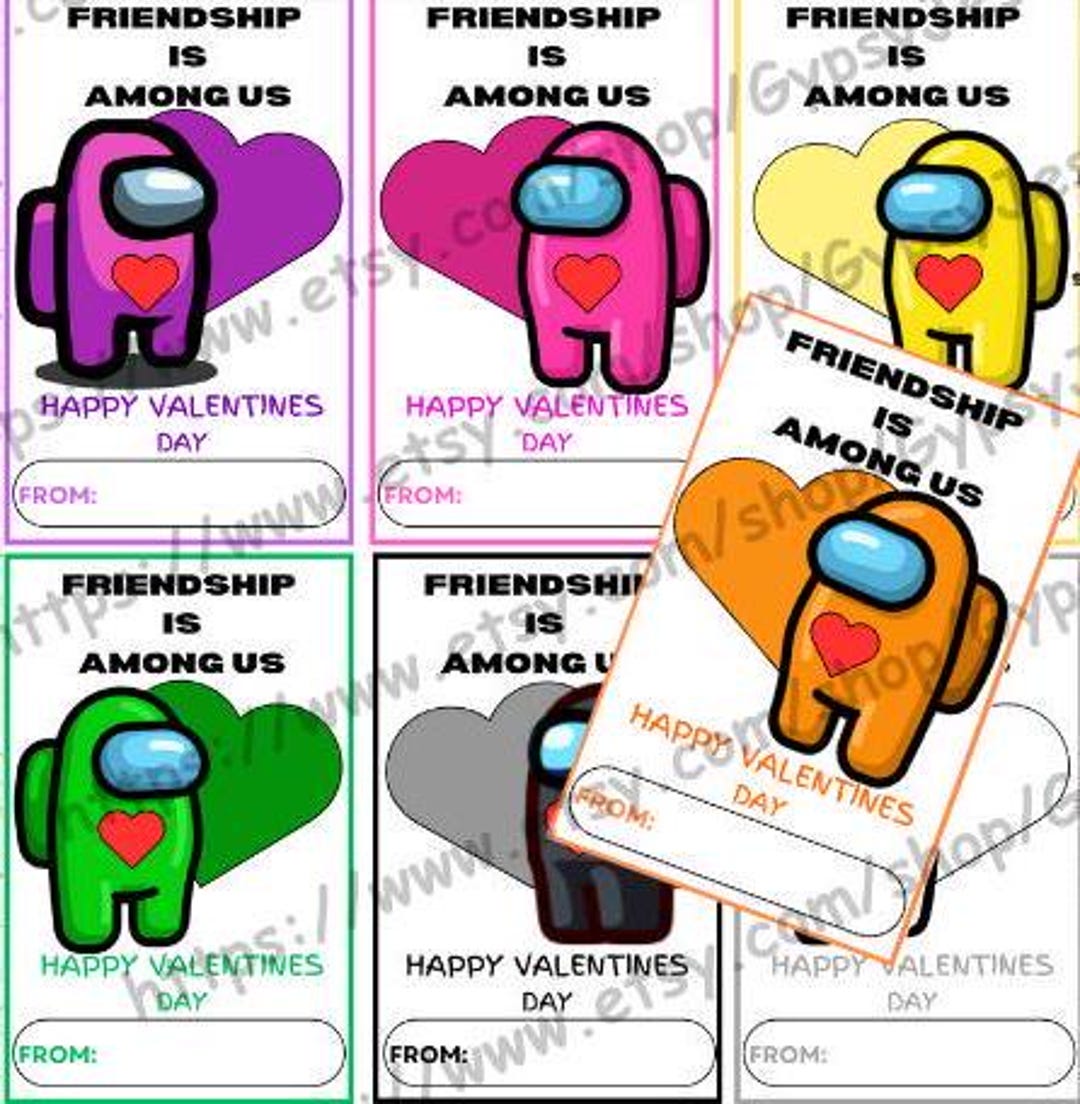 Among Us Inspired Digital Valentines, Imposter, Roblox Valentines ...
