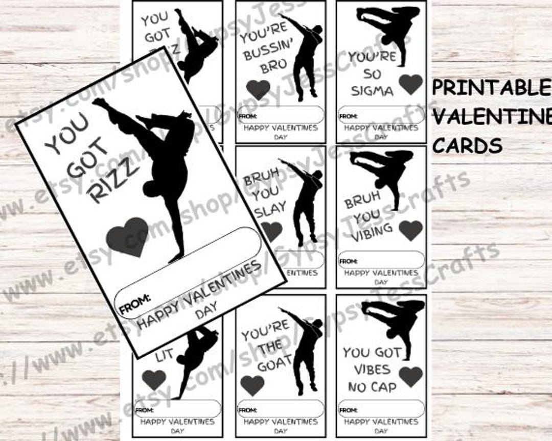 Slang Kids Valentine's Day Cards, Funny Printable Classroom Valentines ...