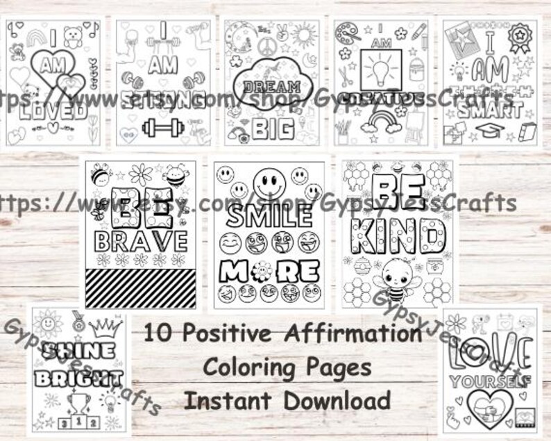 Mental Health Coloring Pages, Positive Coloring Pages, Positive ...