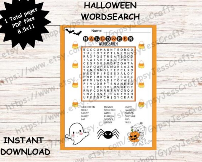 Sopa de letras de Halloween para niños, juegos imprimibles de Halloween ...