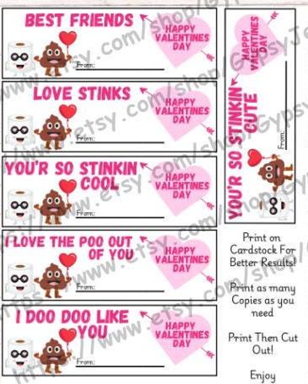 Emoji Valentine Cards, Printable Funny Valentine Cards, Emoji ...