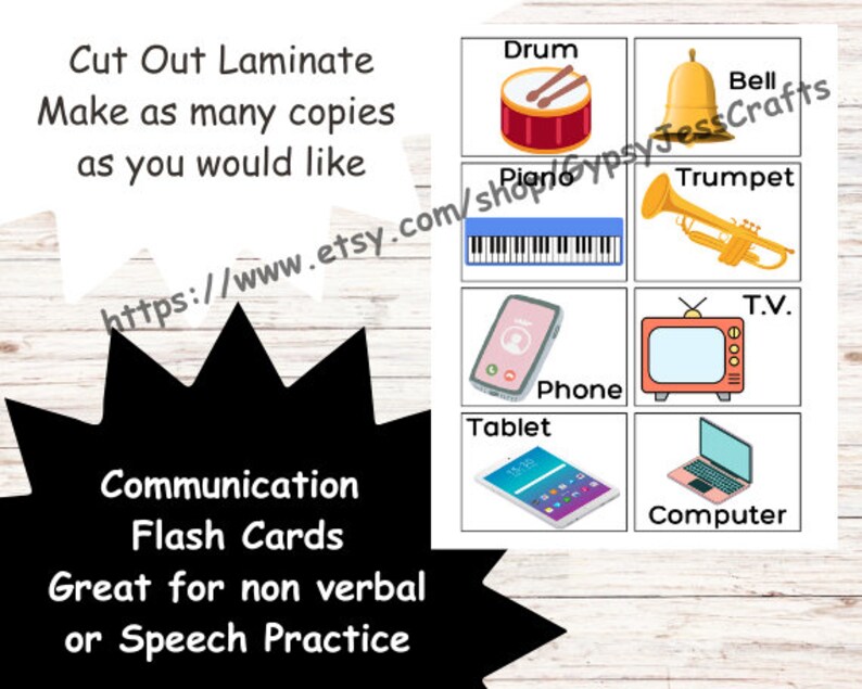 Printable Communication Cards, Instant Download, Non Verbal ...