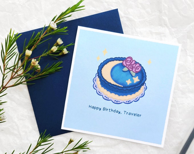 Genshin Impact Traveler Birthday Card, Happy Birthday Greeting Card - Etsy