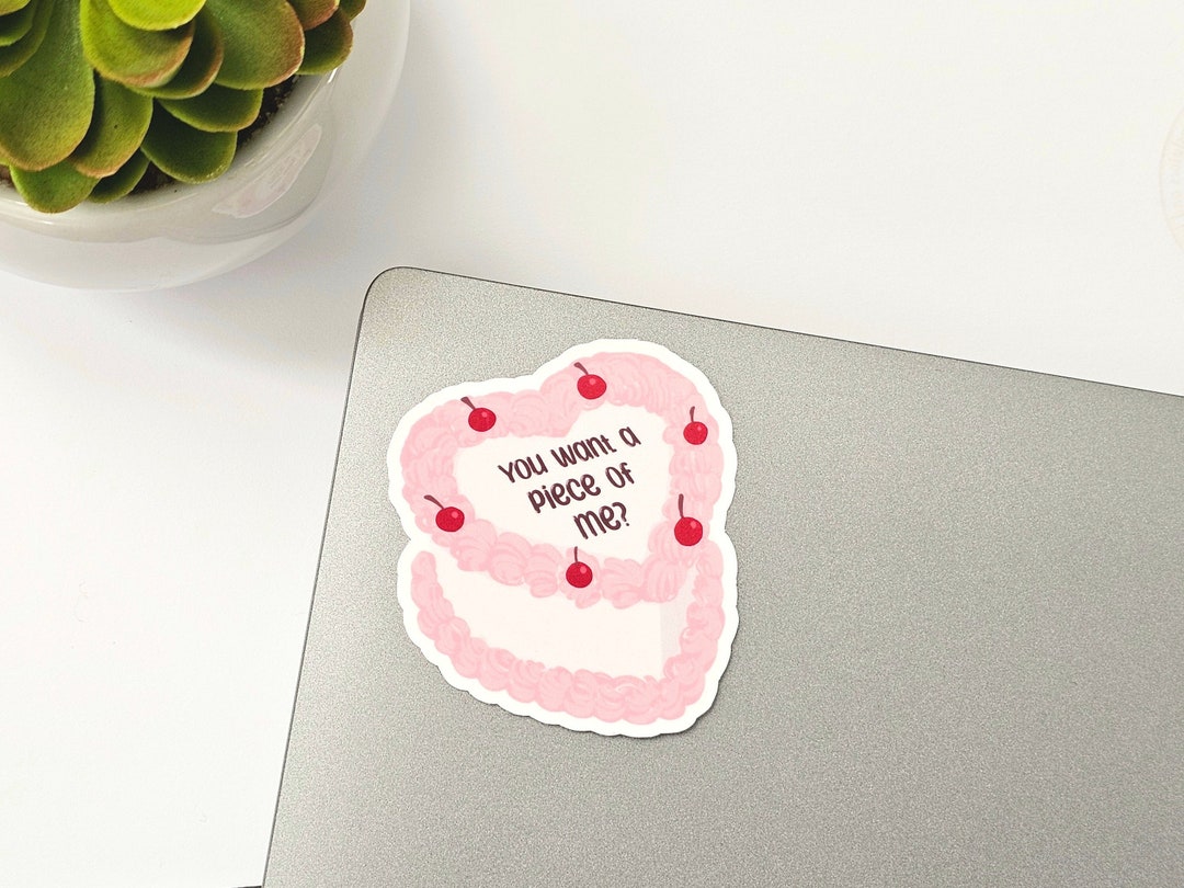 Heart Cake Sticker, Fancy Heart Cake Sticker, Valentines Day Sticker ...