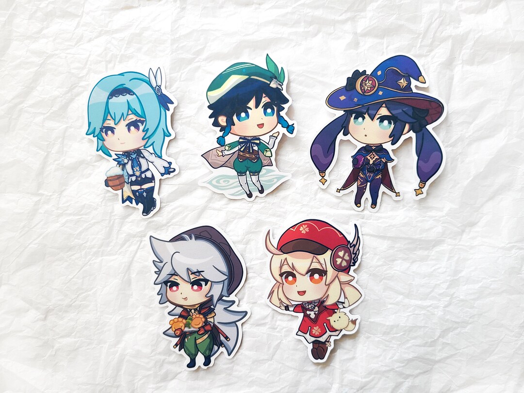 Genshin Impact Stickers - Monstadt Edition Cute, Chibi Characters ...
