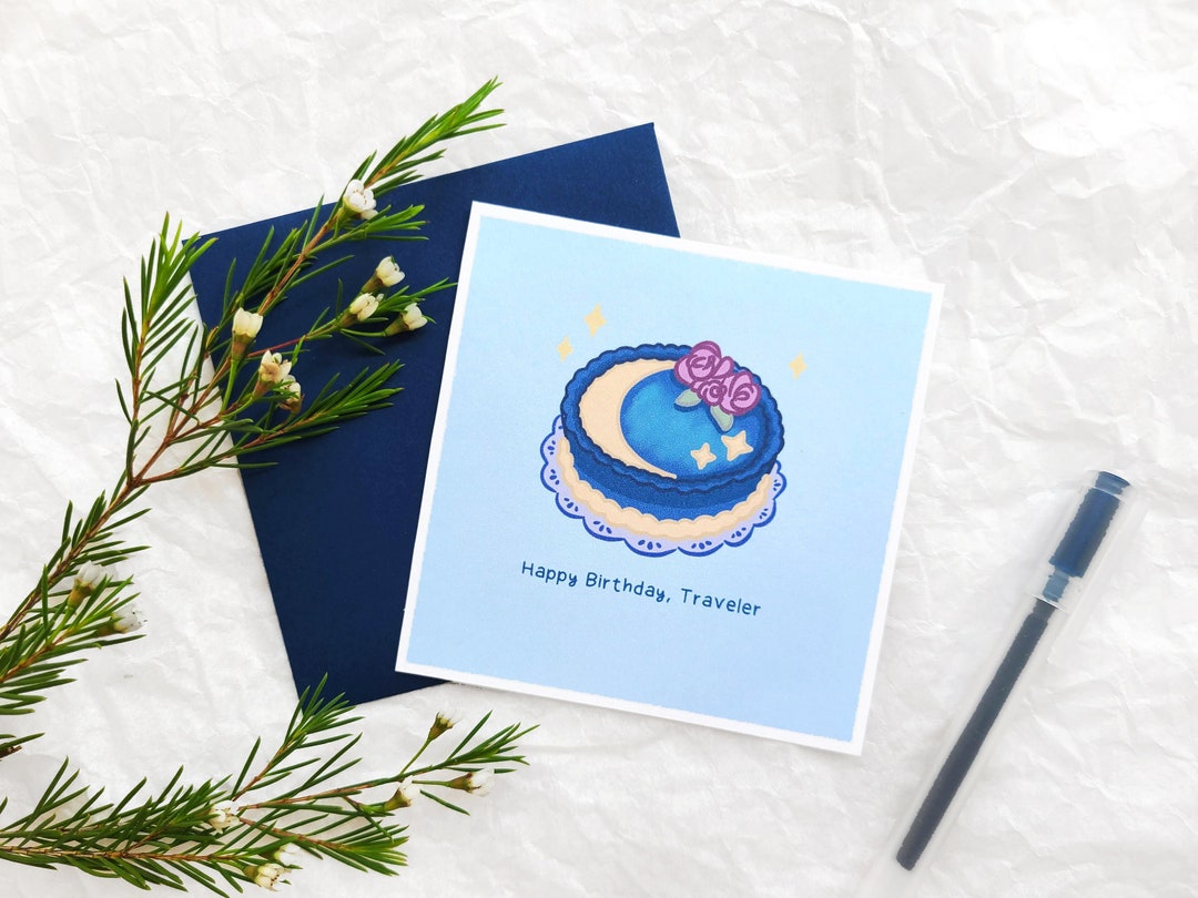 Genshin Impact Traveler Birthday Card, Happy Birthday Greeting Card - Etsy