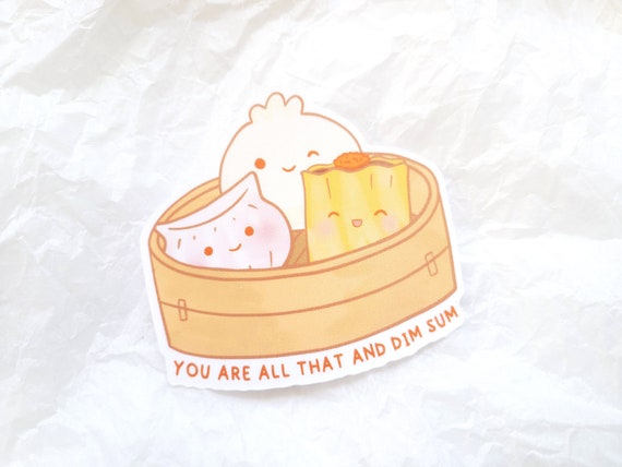 Dim Sum Sticker Cute Vinyl Laptop Decal Sticker Cute Asian - Etsy