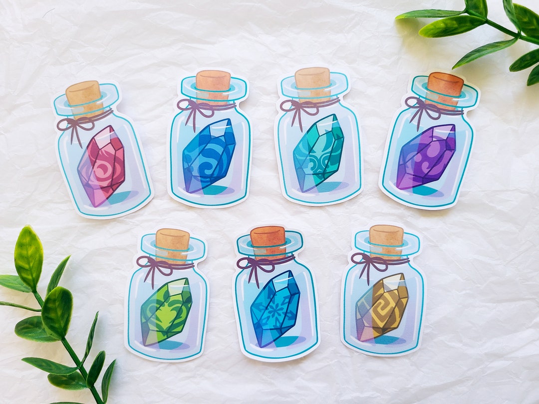 Genshin Impact Inspired Element Sticker, Matte Vinyl Die Cut Sticker ...