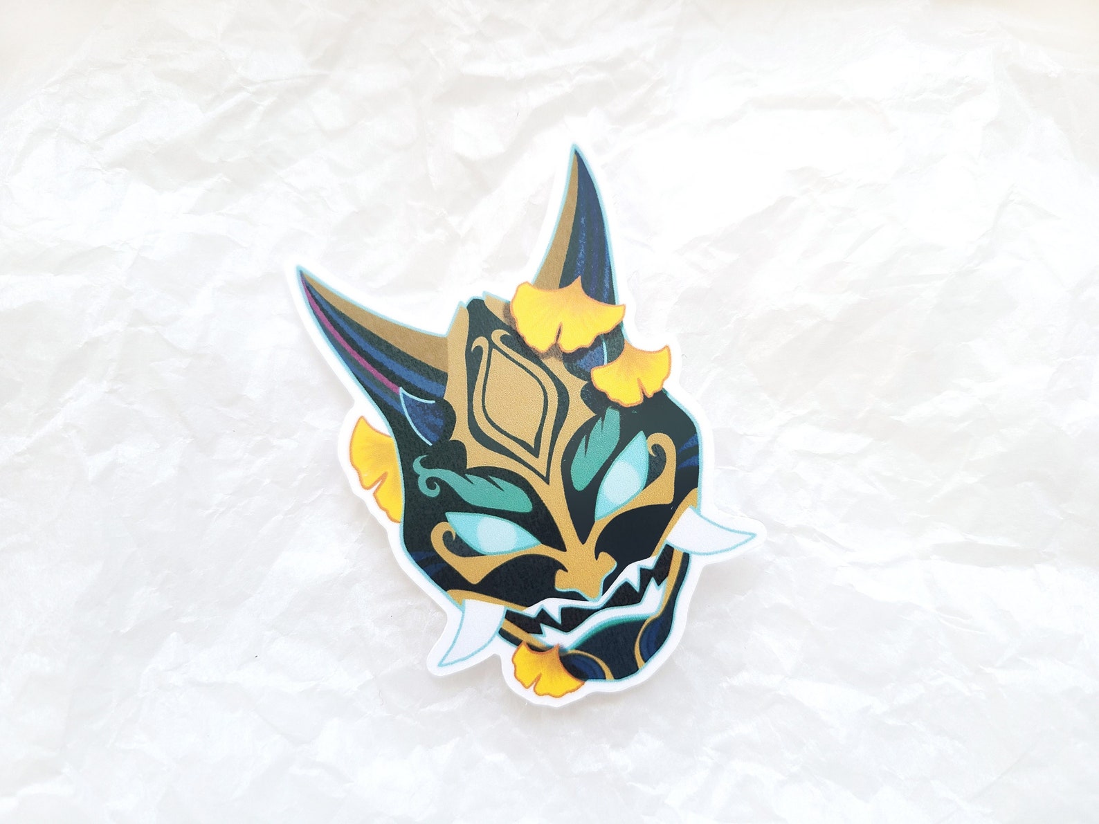 Xiao Yaksha Mask Genshin Impact Matte Vinyl Sticker - Etsy Hong Kong